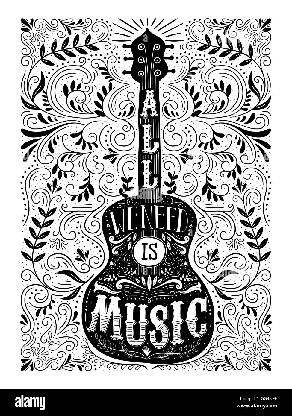 music concept illustration for poster or decoration Stock Vector Image ...