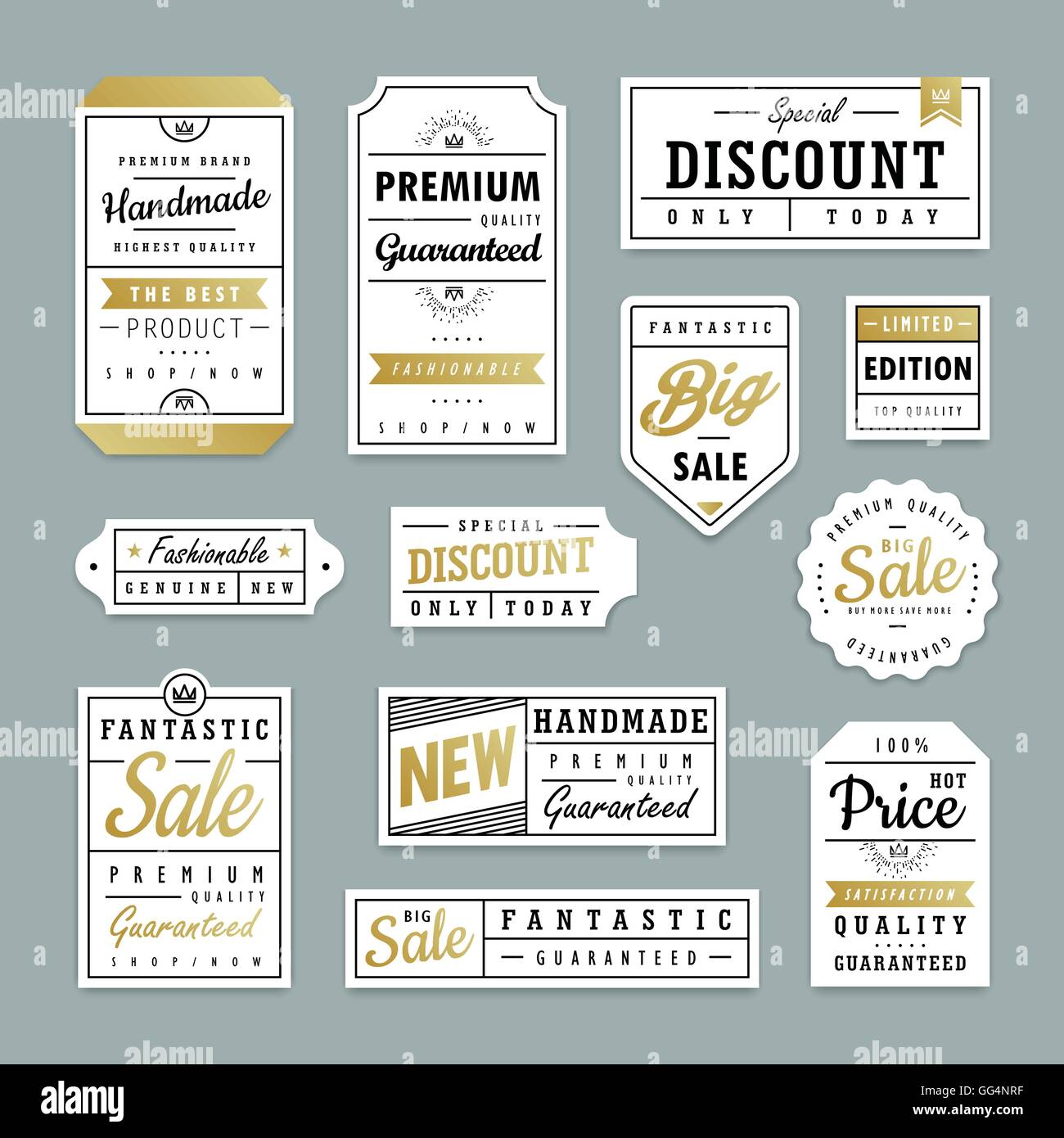 Elegant label design set in paper texture Stock Vector Image & Art - Alamy