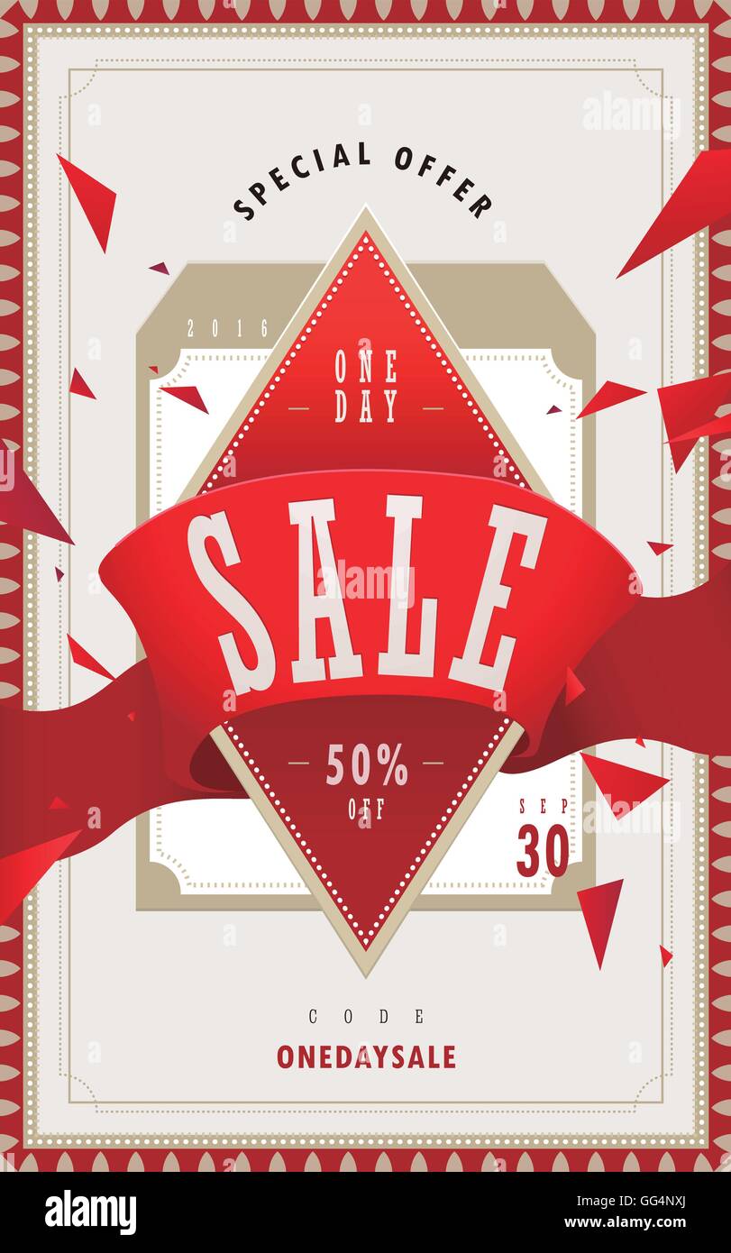 Simplicity bargain sale poster design in white and red Stock Vector ...