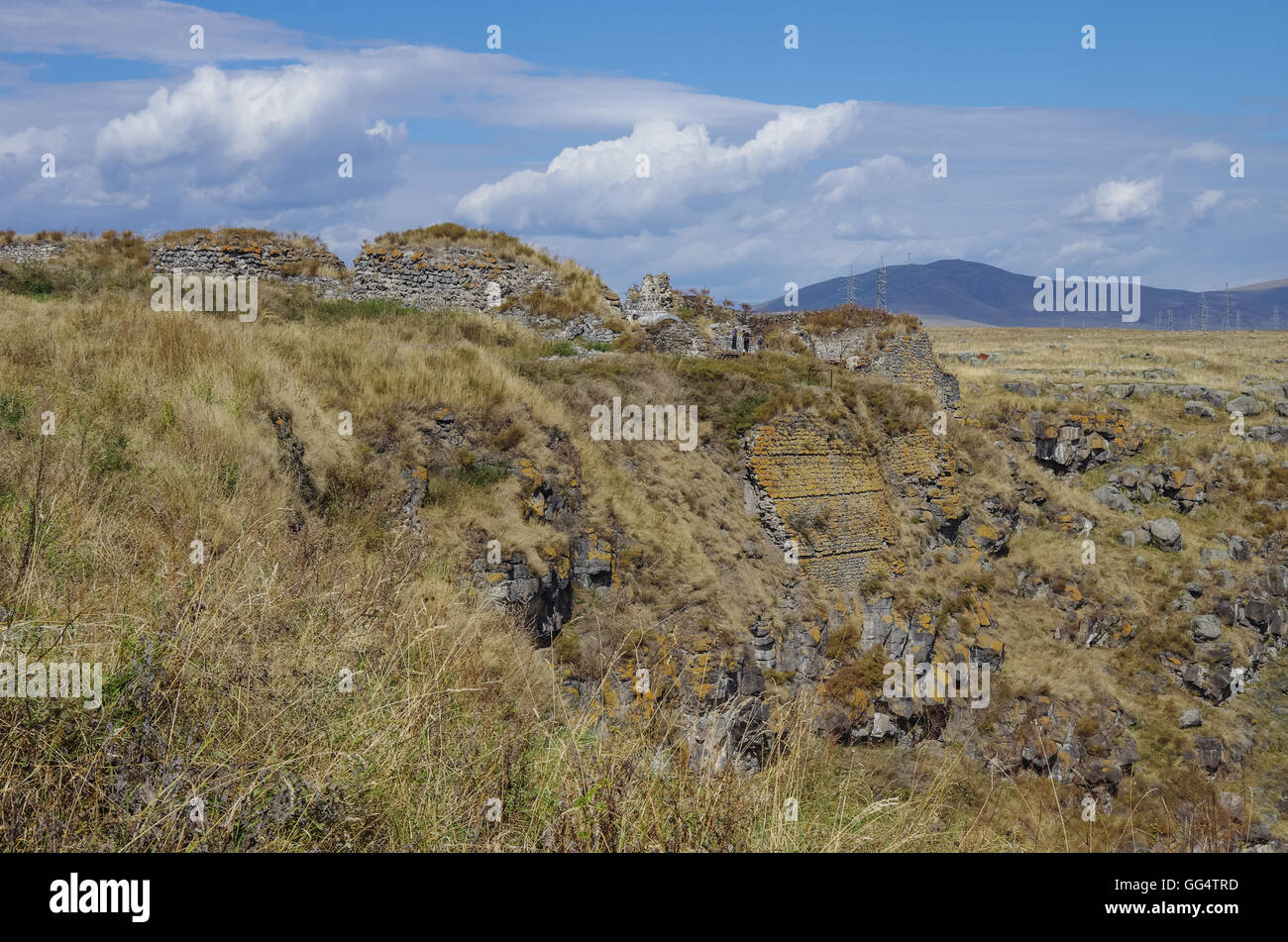 Panorama of the ruins of the Armenian medieval fortress Lori Berd near ...