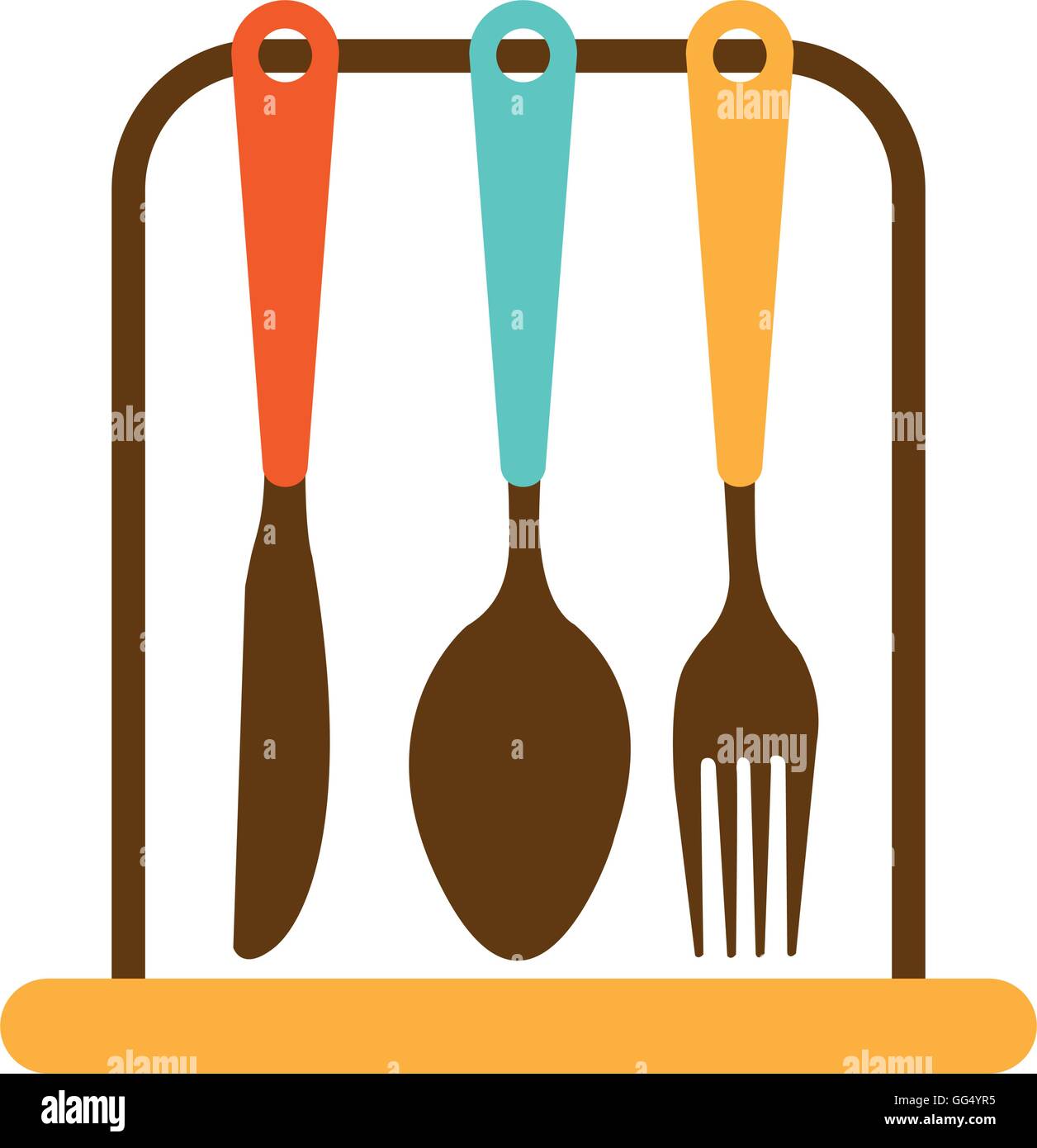 kitchen set cutlery tools icon Stock Vector Image & Art - Alamy