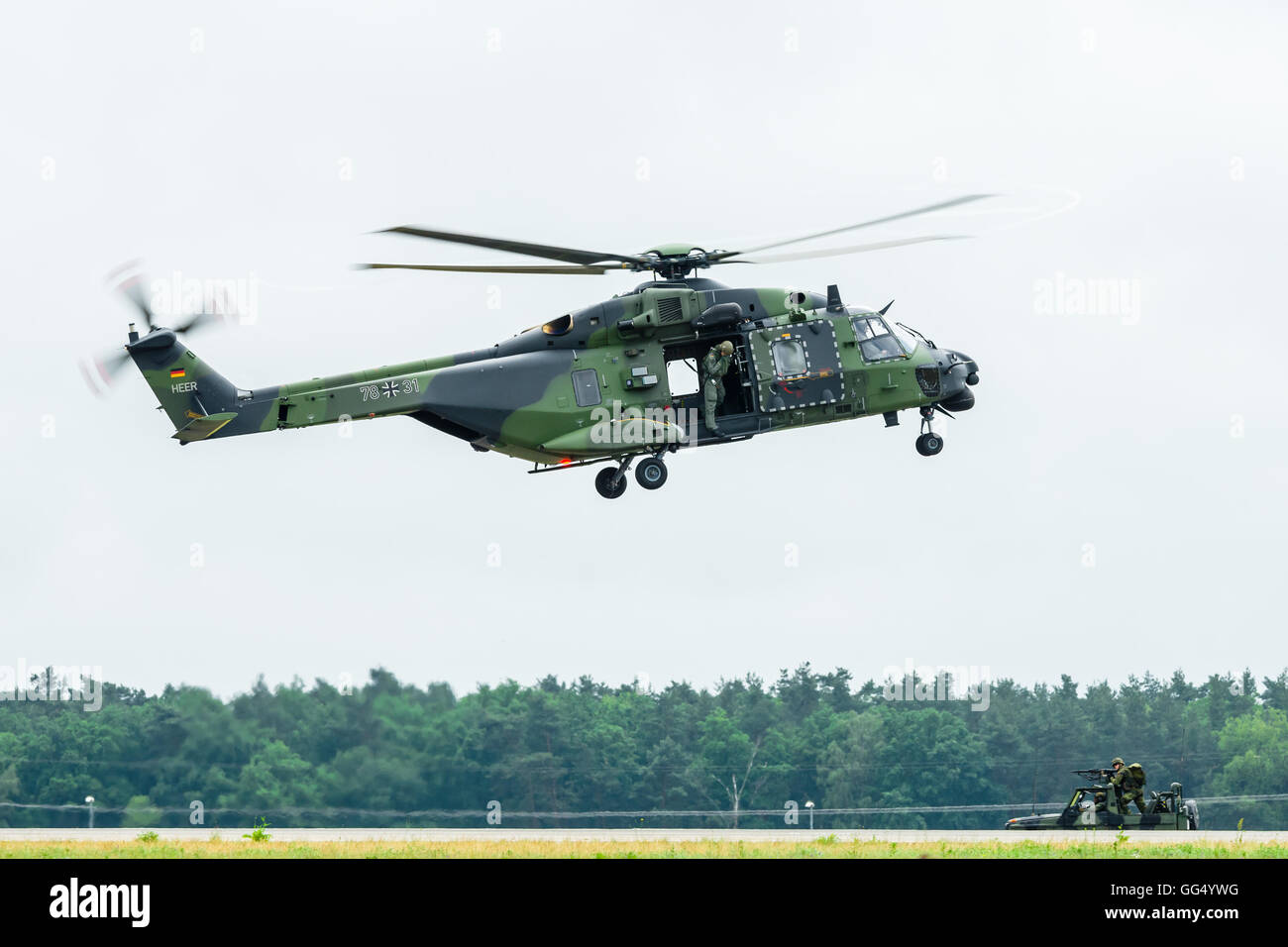 Landing helicopter NH90 of the German Army. Demonstrative performance ...