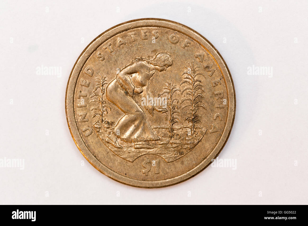 One Dollar Coin Reverse Stock Photo - Alamy