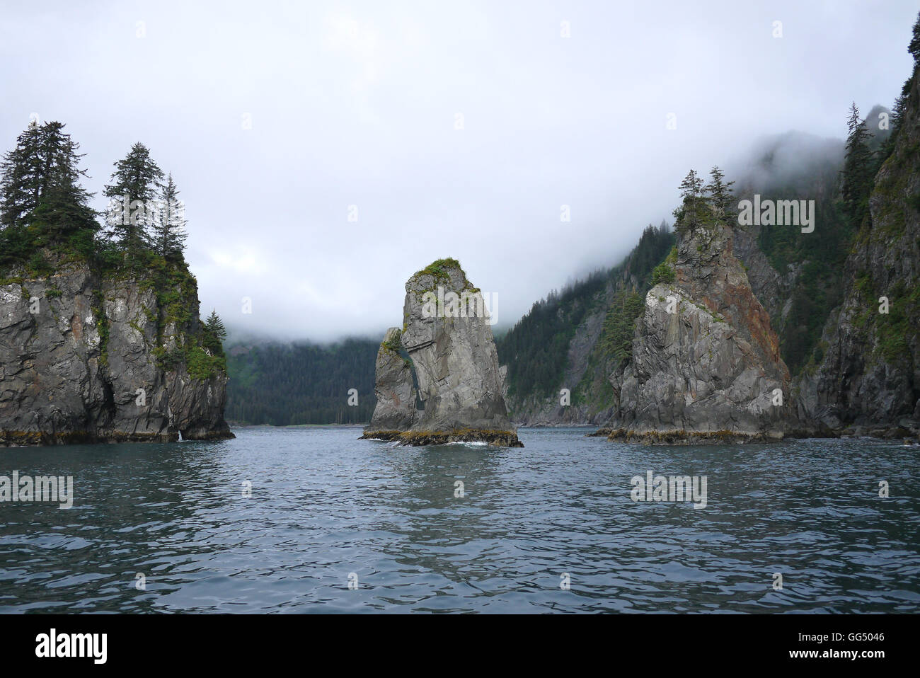 Chiswell Islands in the Kenai Fjords National Park, Alaska Stock Photo ...