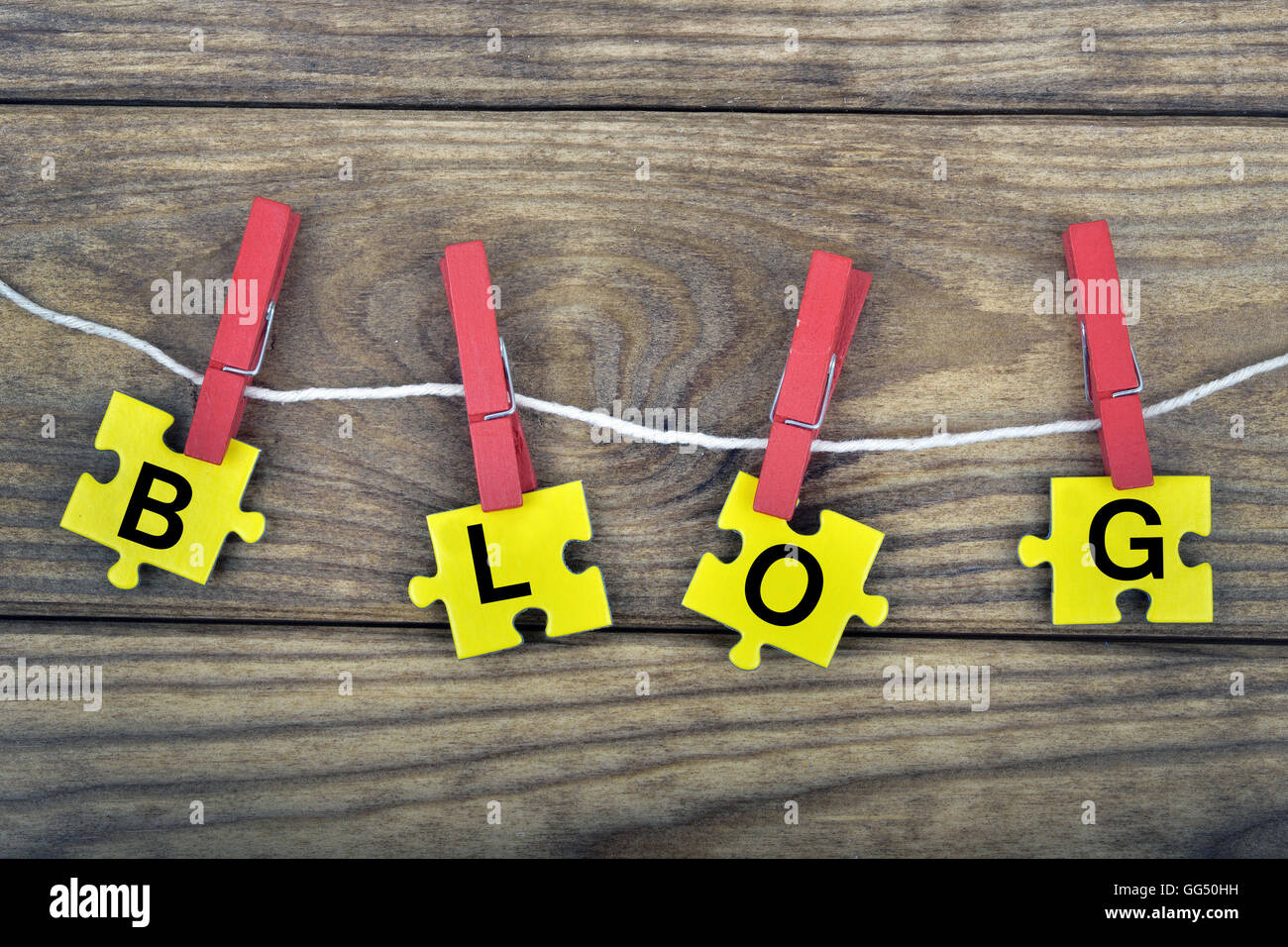 Puzzle pieces with word Blog Stock Photo - Alamy