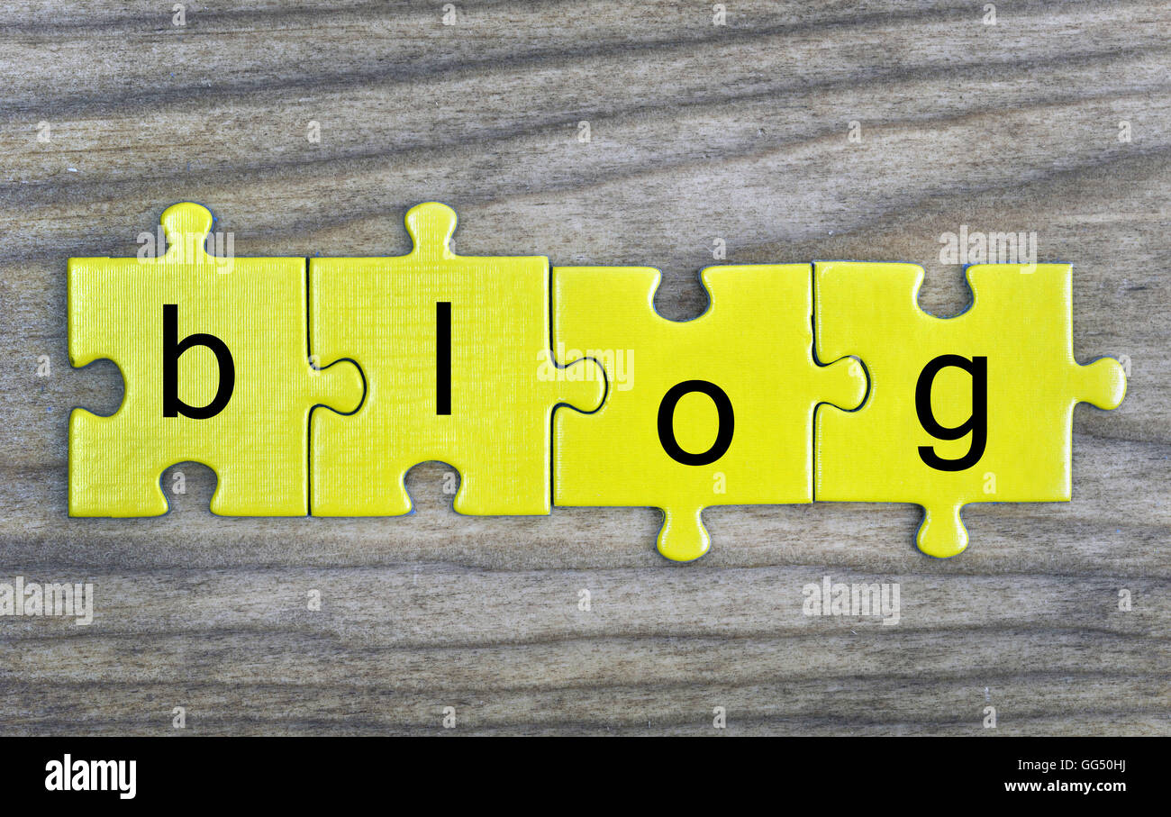 Puzzle pieces with word Blog Stock Photo - Alamy
