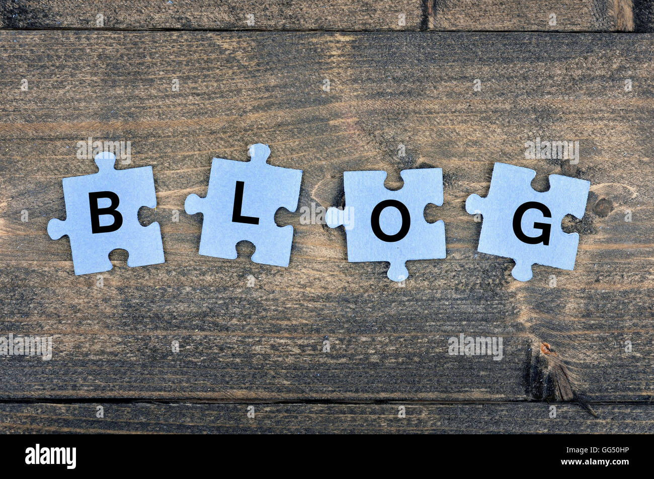 Puzzle pieces with word Blog Stock Photo - Alamy