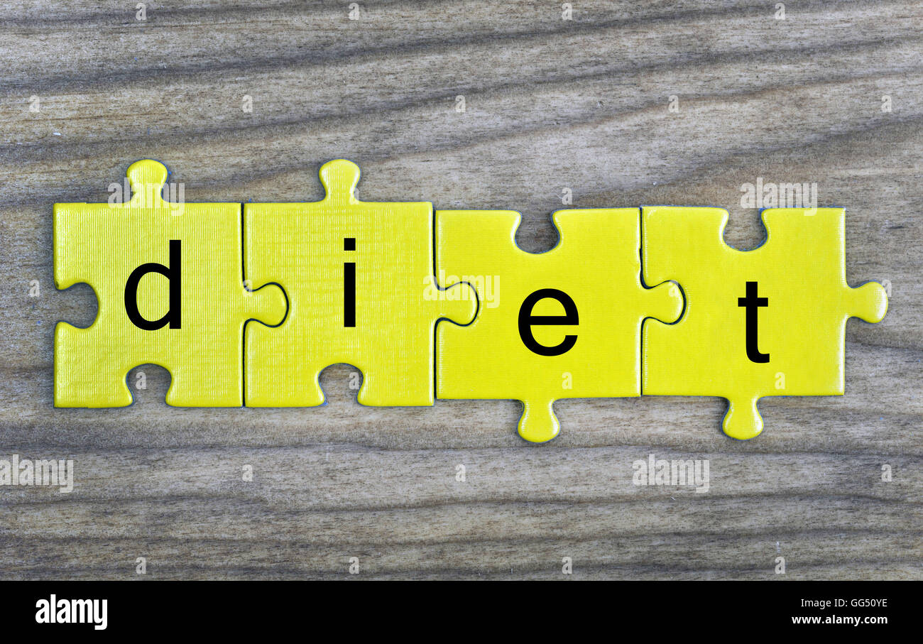 Puzzle pieces with word Diet Stock Photo - Alamy