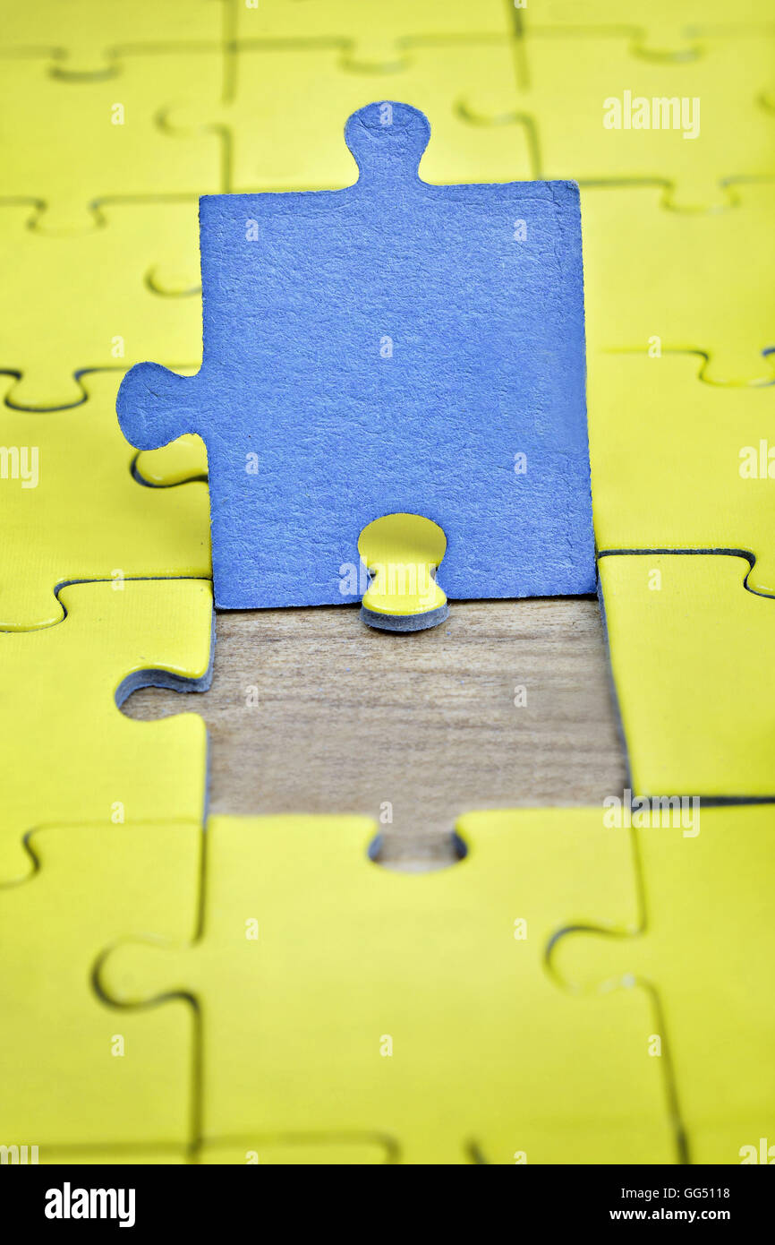Puzzle group with empty piece Stock Photo - Alamy