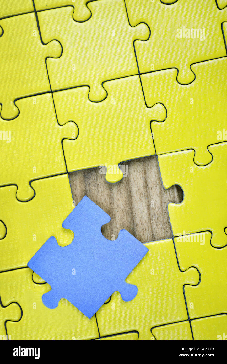 Puzzle group with empty piece Stock Photo - Alamy
