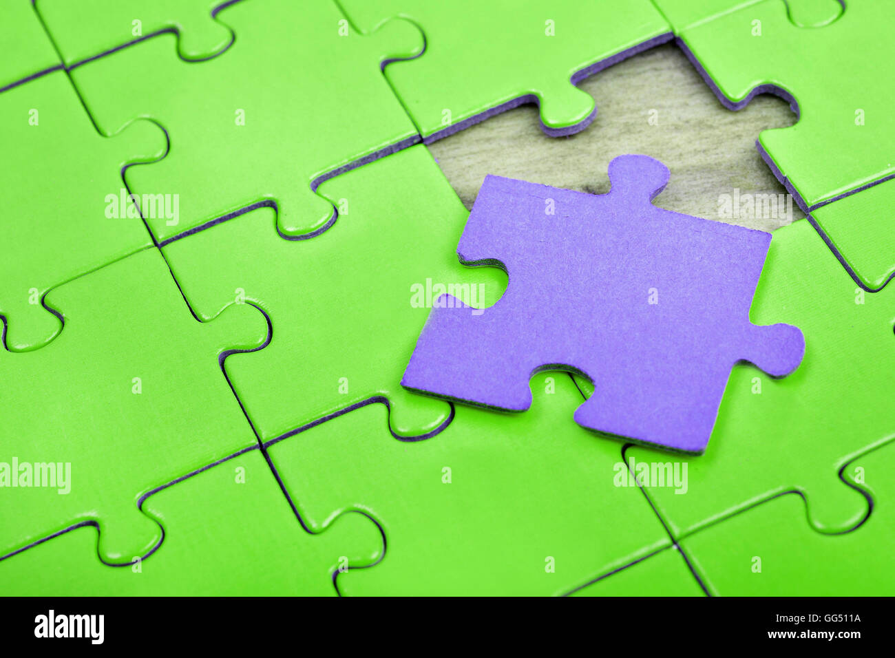 Puzzle group with empty piece Stock Photo - Alamy