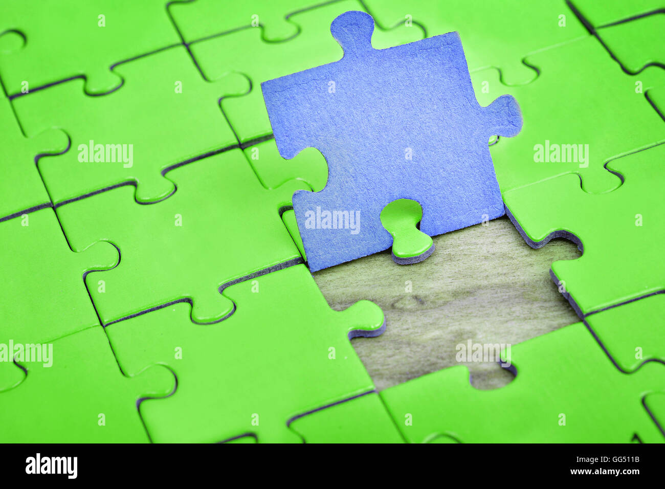 Puzzle group with empty piece Stock Photo - Alamy