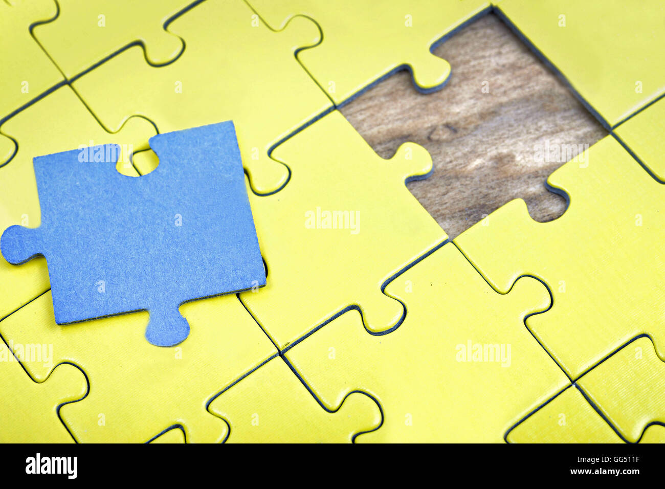 Puzzle group with empty piece Stock Photo - Alamy