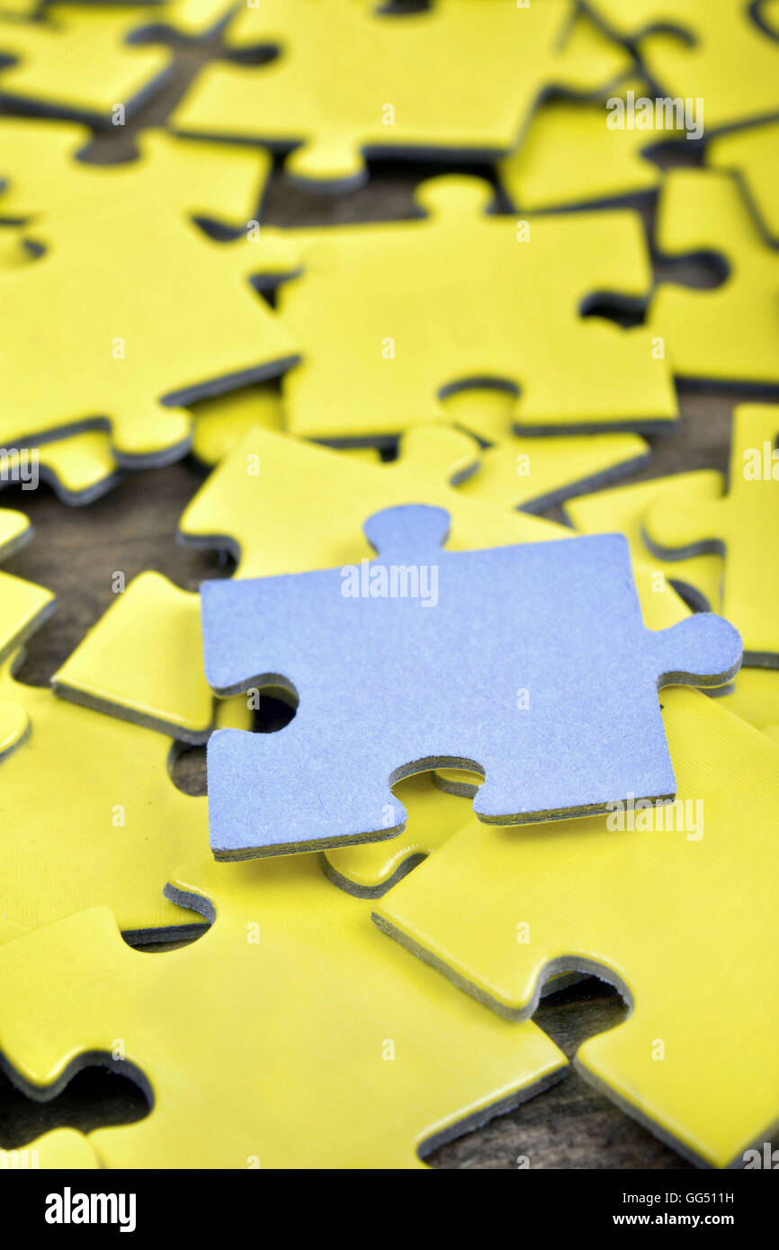 Puzzle group with empty piece Stock Photo - Alamy