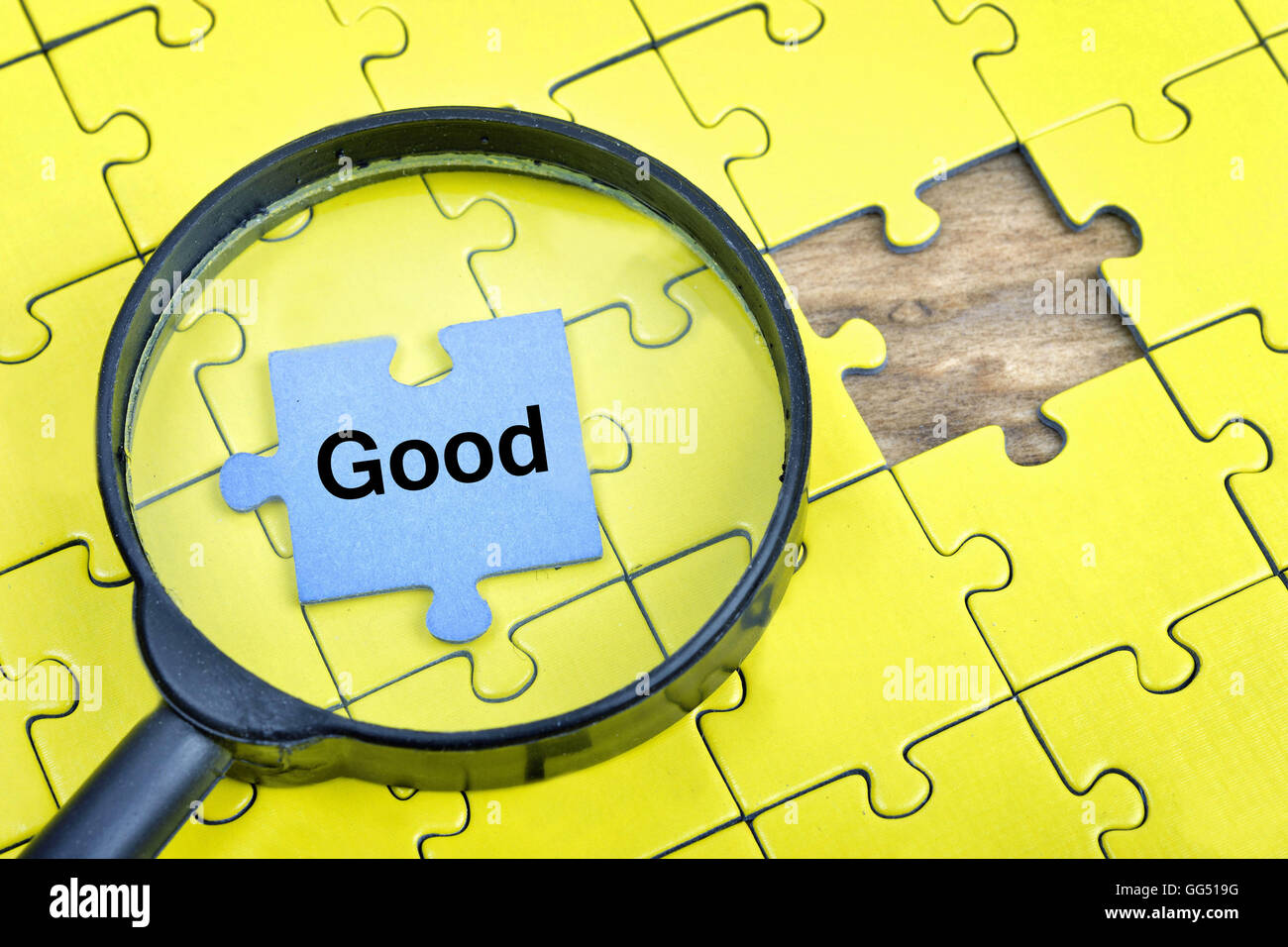 Puzzle pieces with word Good Stock Photo - Alamy