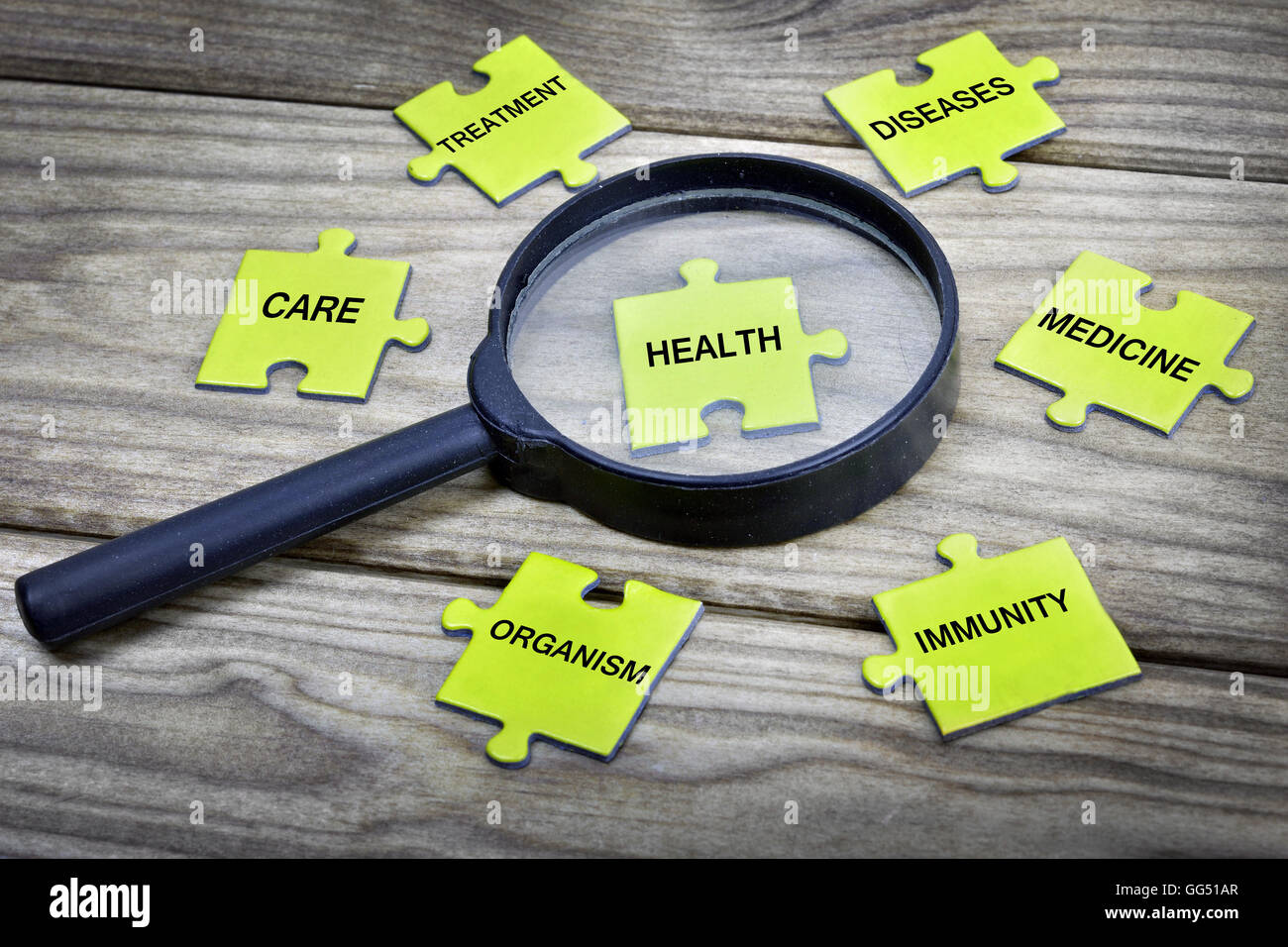 Puzzle pieces with word Health Stock Photo - Alamy