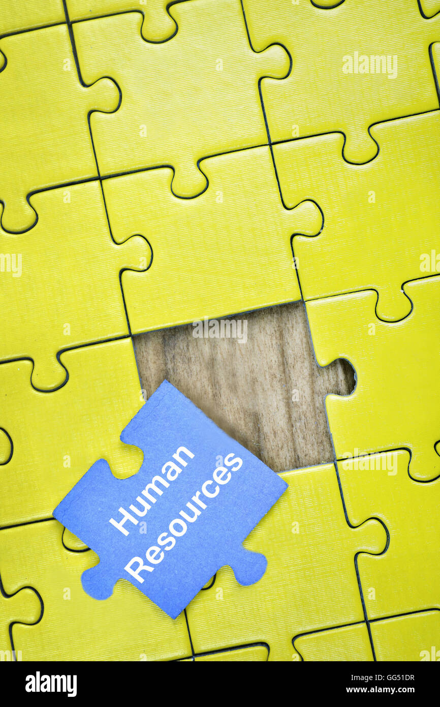 Puzzle pieces with word Human Resources Stock Photo - Alamy