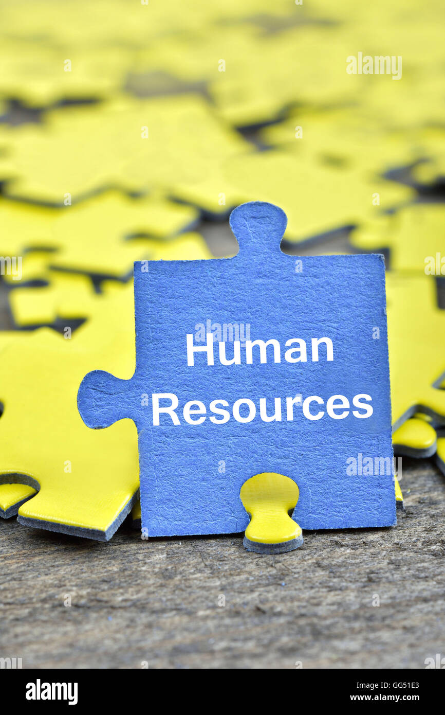 Puzzle pieces with word Human Resources Stock Photo - Alamy