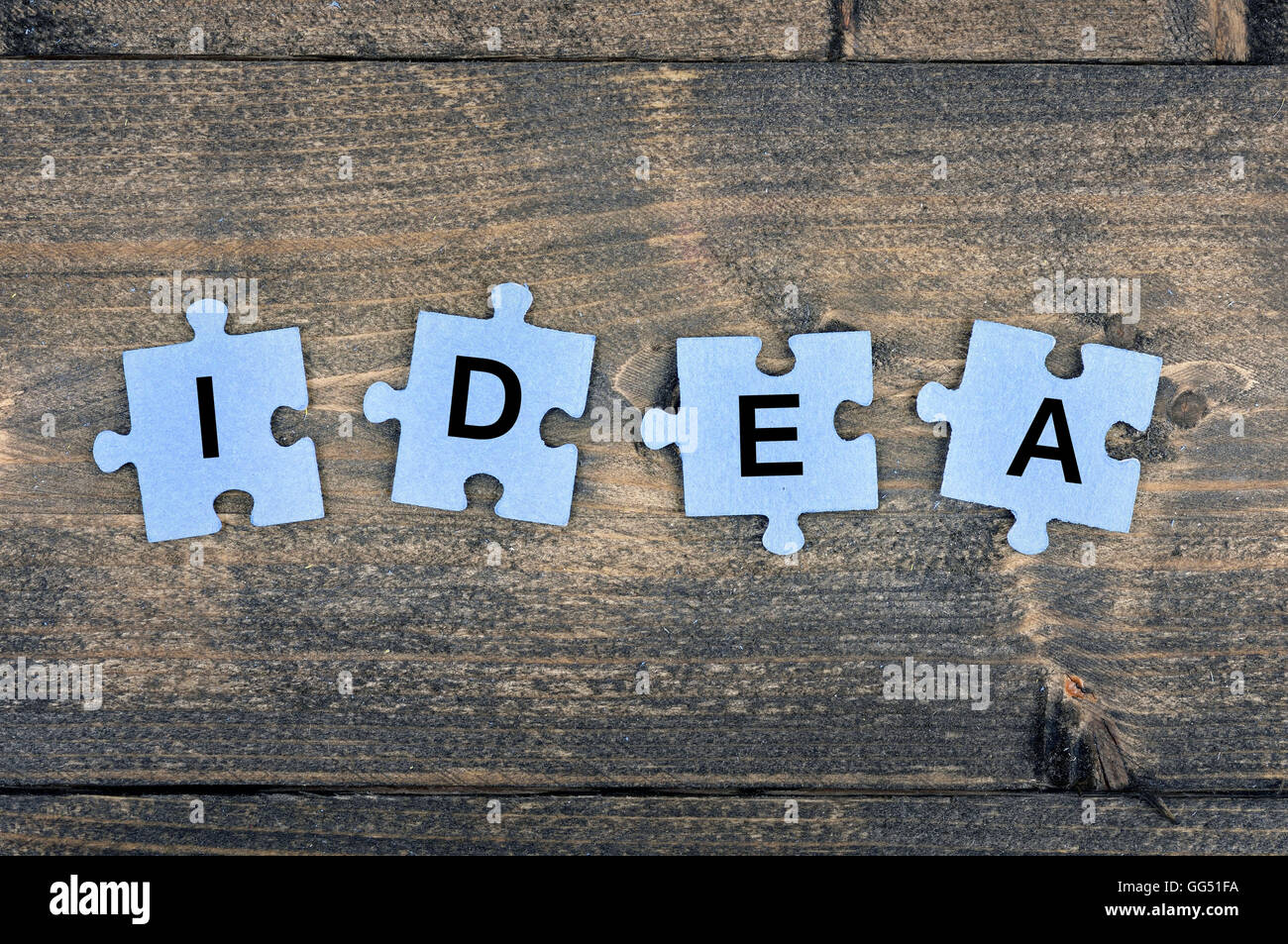 Puzzle pieces with word Idea Stock Photo - Alamy