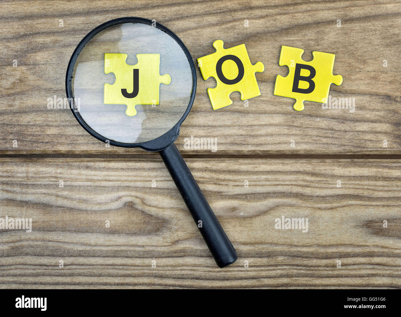 Puzzle pieces with word Job Stock Photo - Alamy