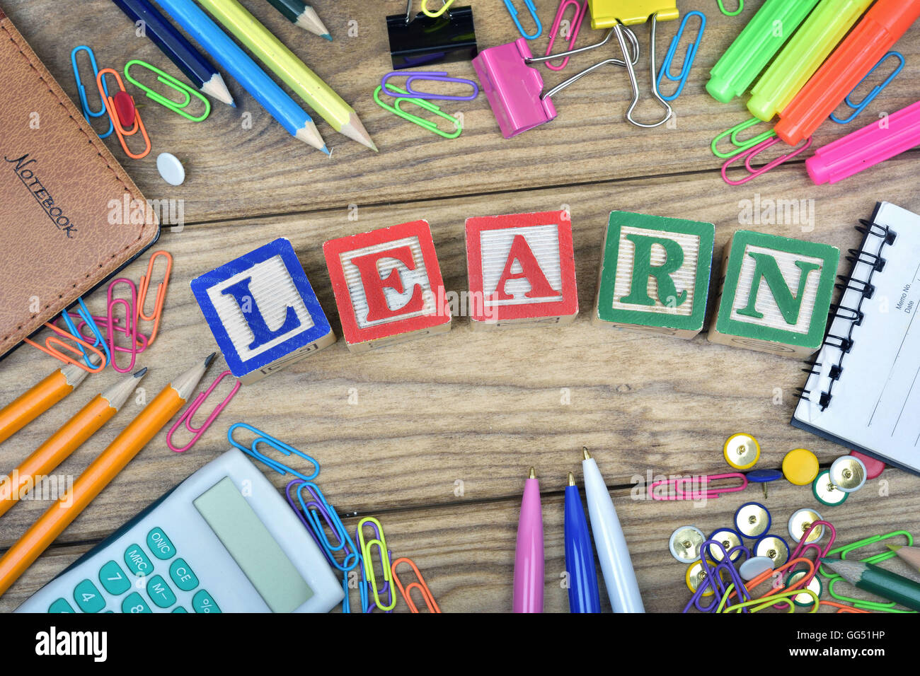 Learn word and office tools Stock Photo - Alamy