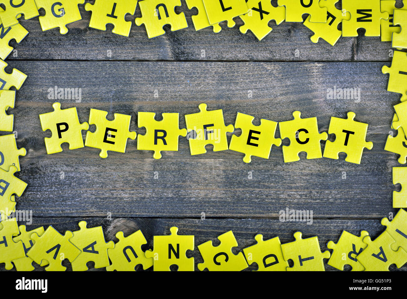 Puzzle pieces with word Perfect Stock Photo - Alamy