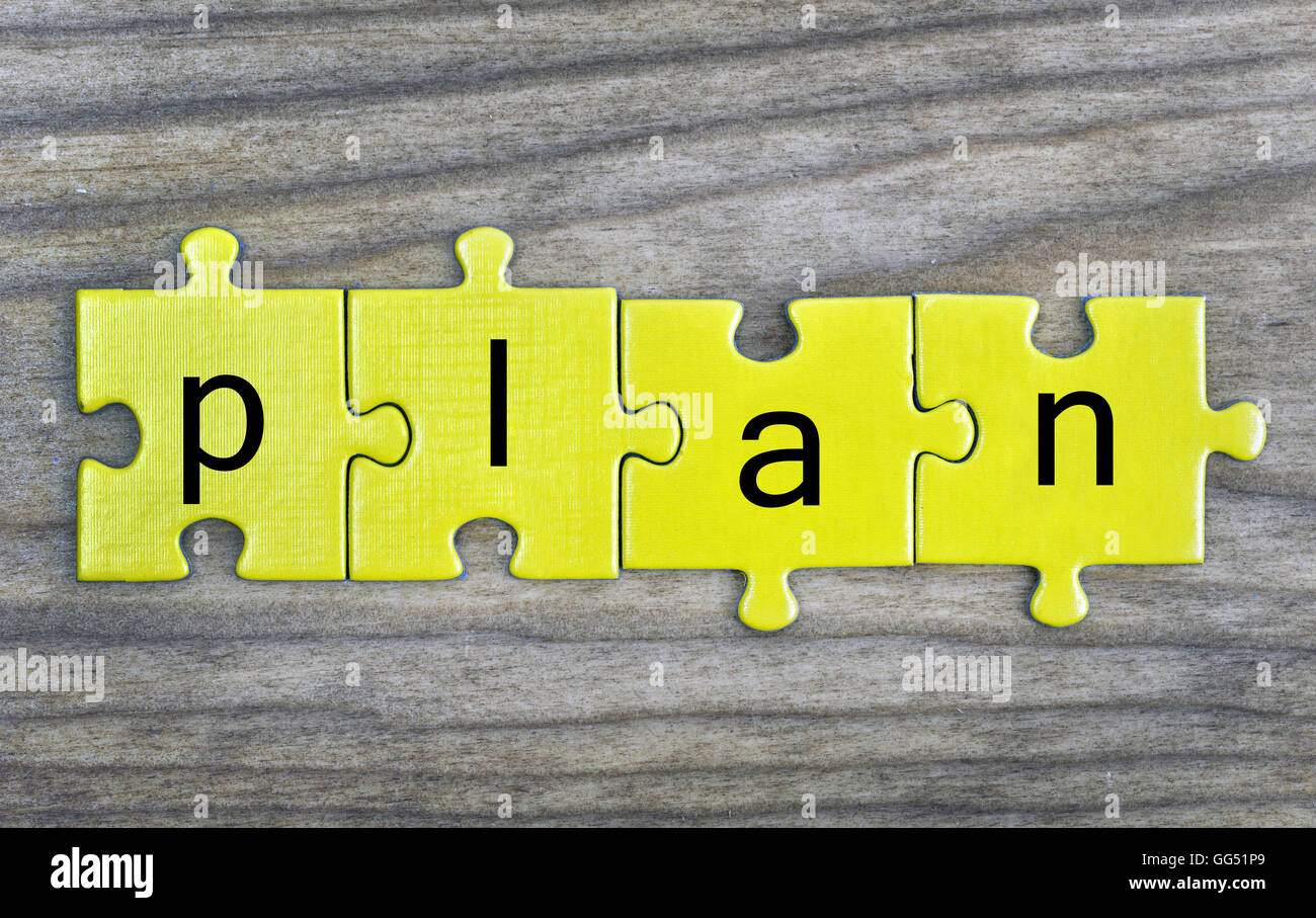 Puzzle plan word piece hi-res stock photography and images - Alamy