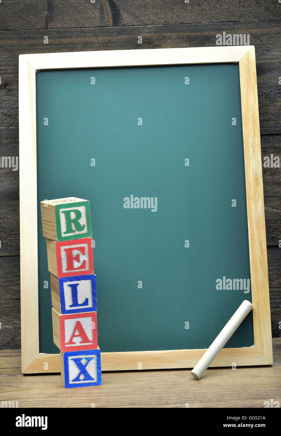 School board and word Relax on wooden table Stock Photo - Alamy