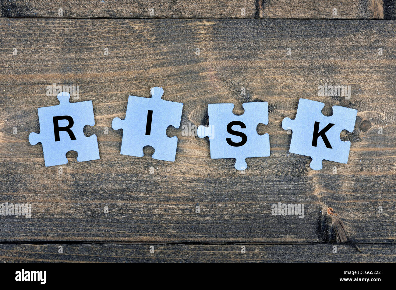 Puzzle pieces with word Risk Stock Photo - Alamy