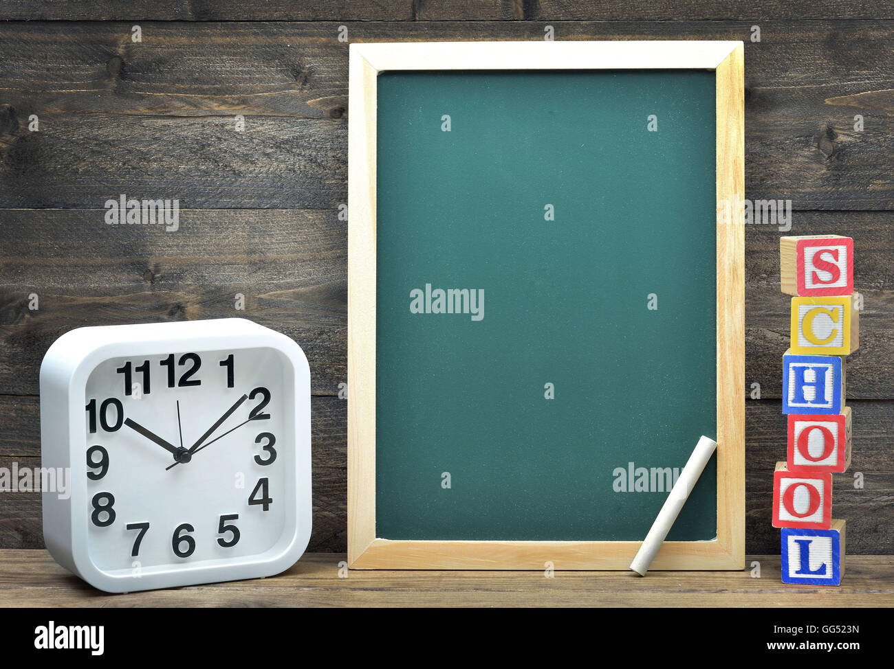 School board and word School on wooden table Stock Photo - Alamy