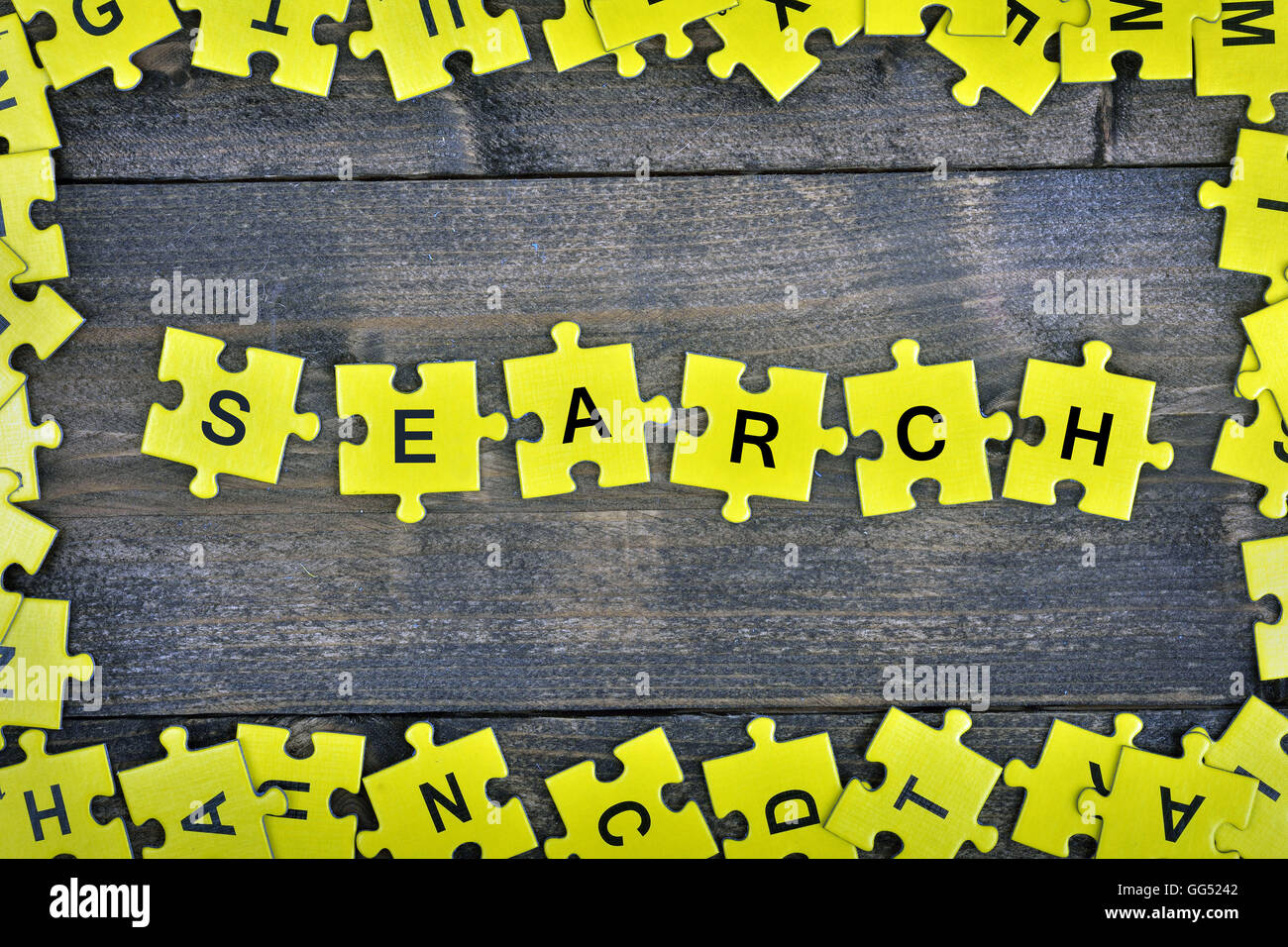 Puzzle pieces with word Search Stock Photo - Alamy