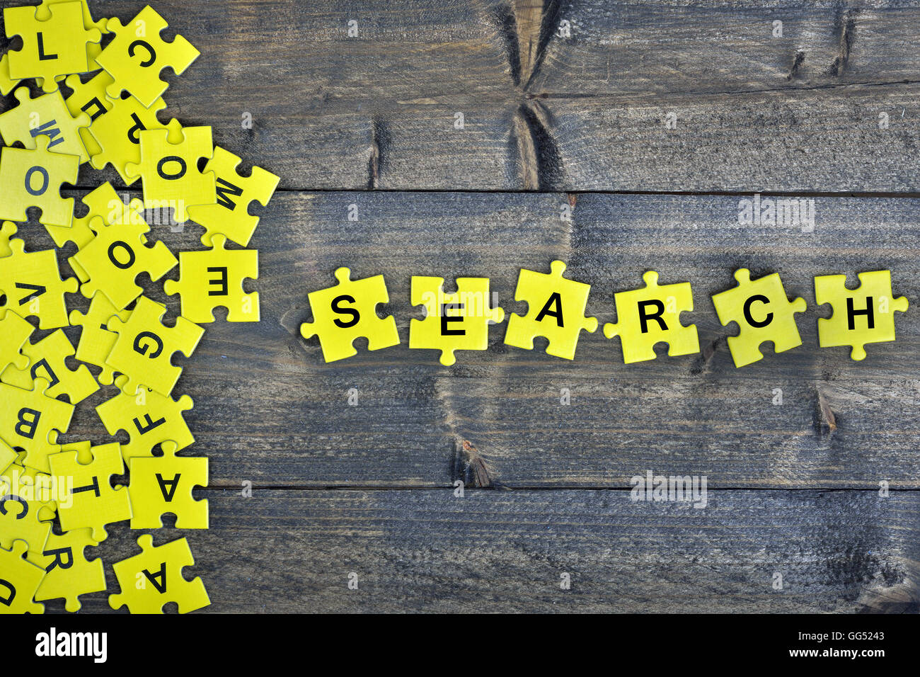 Puzzle pieces with word Search Stock Photo - Alamy