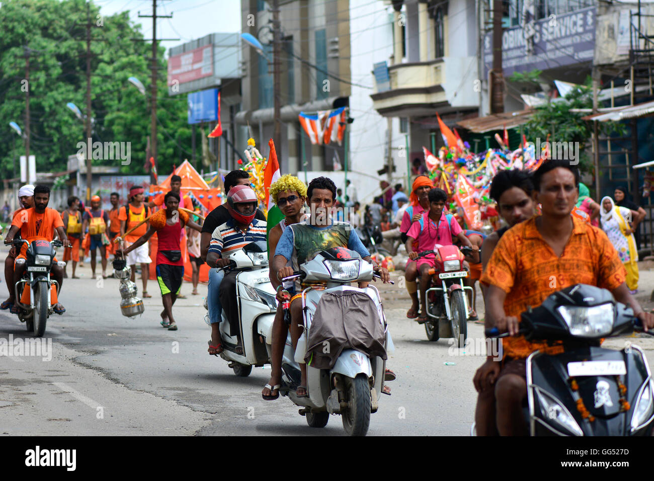 Shiva Devotee enjoying in Kanwar yatra Stock Photo - Alamy