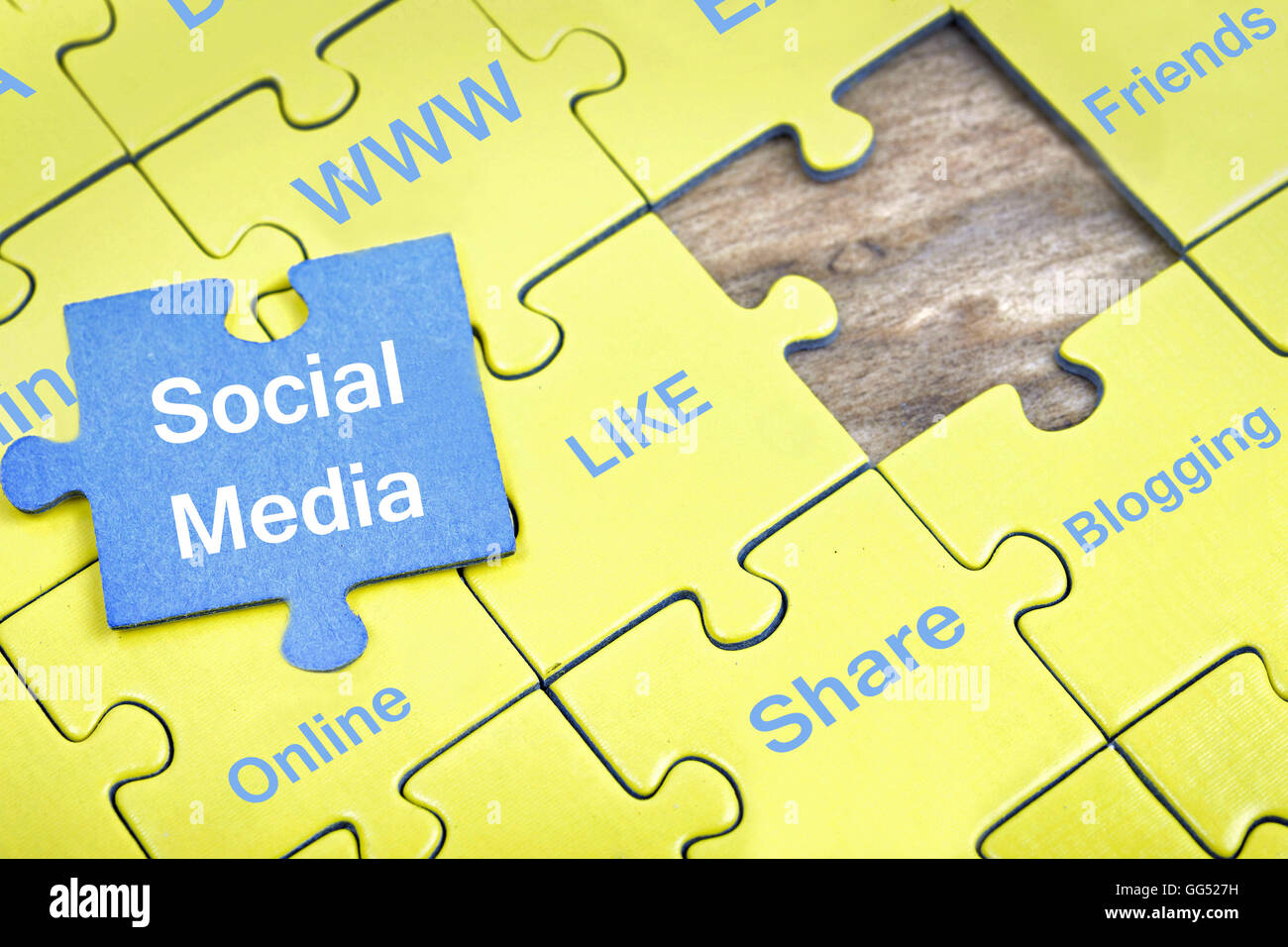 Puzzle pieces with word Social Media Stock Photo - Alamy