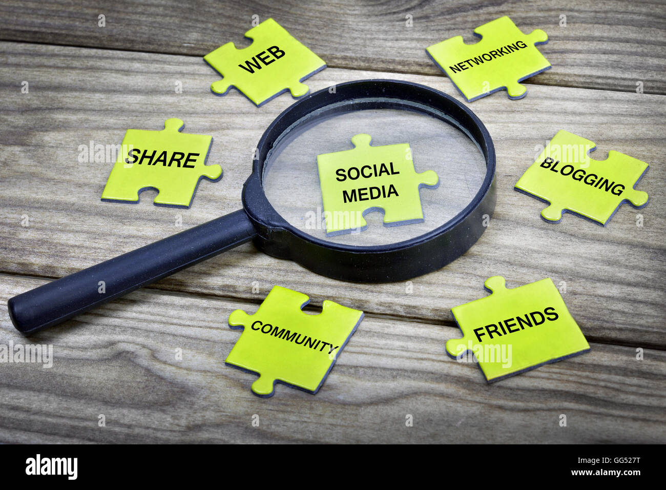Puzzle pieces with word Social Media Stock Photo - Alamy