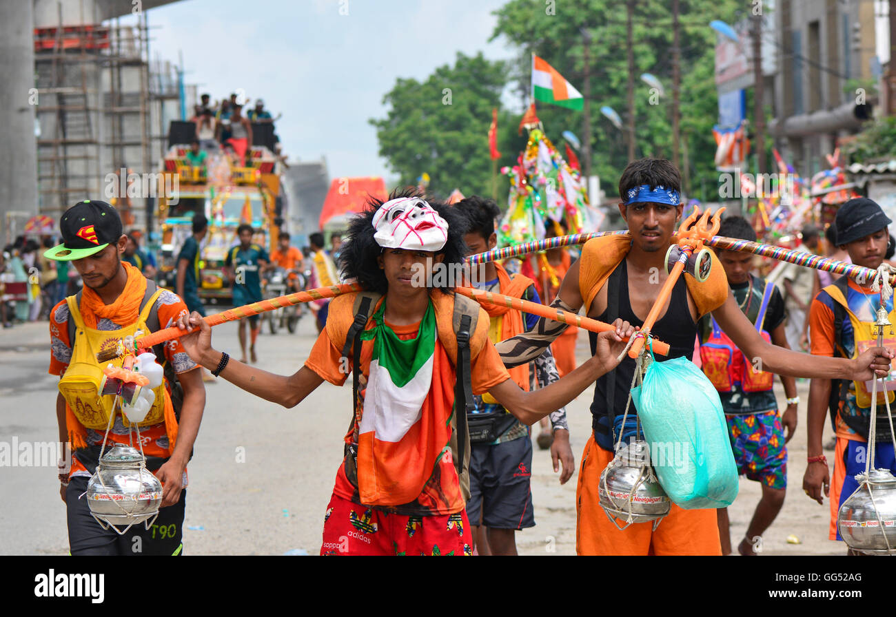Kavad Yatra is annual pilgrimage of devotees of Shiva, people carry ...