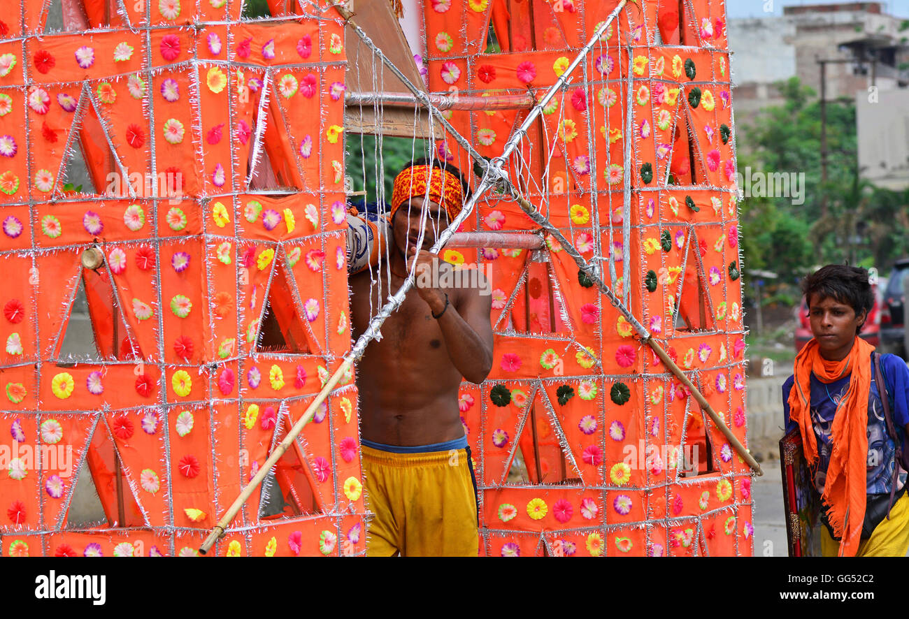 Kavad Yatra is annual pilgrimage of devotees of Shiva, people carry ...