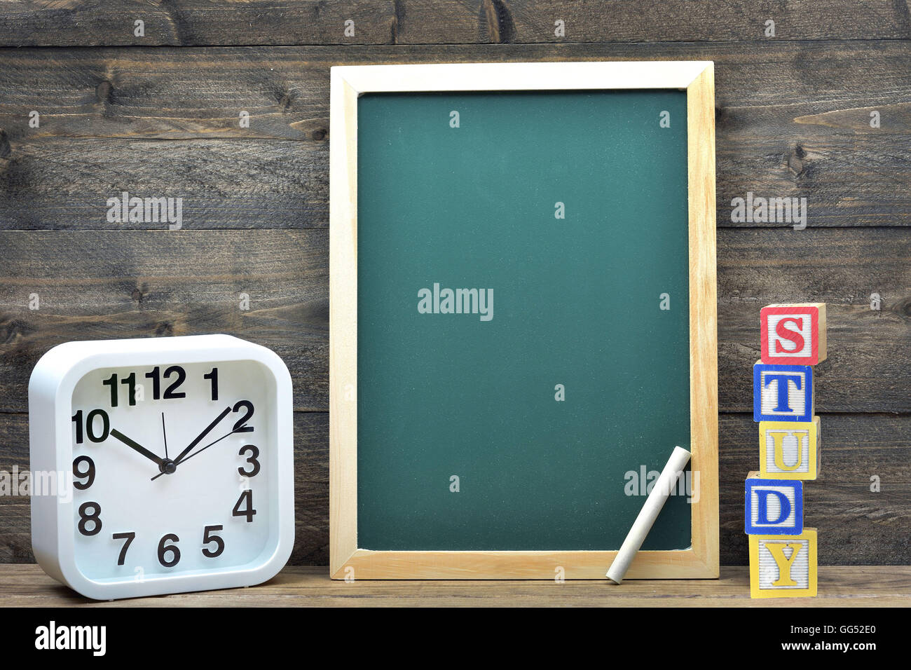 School board and word Study on wooden table Stock Photo - Alamy