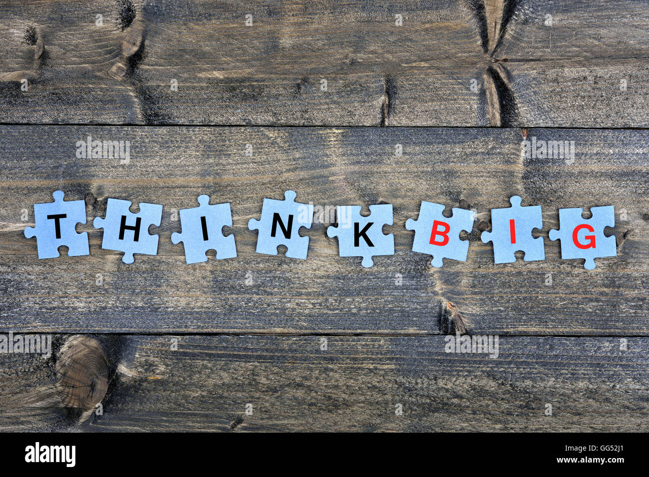 Puzzle pieces with word Think Big Stock Photo - Alamy