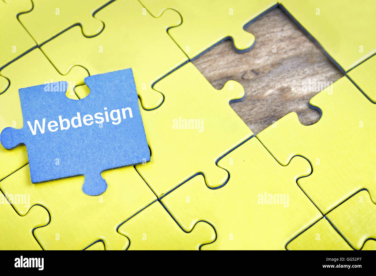 Puzzle pieces with word Webdesign Stock Photo - Alamy
