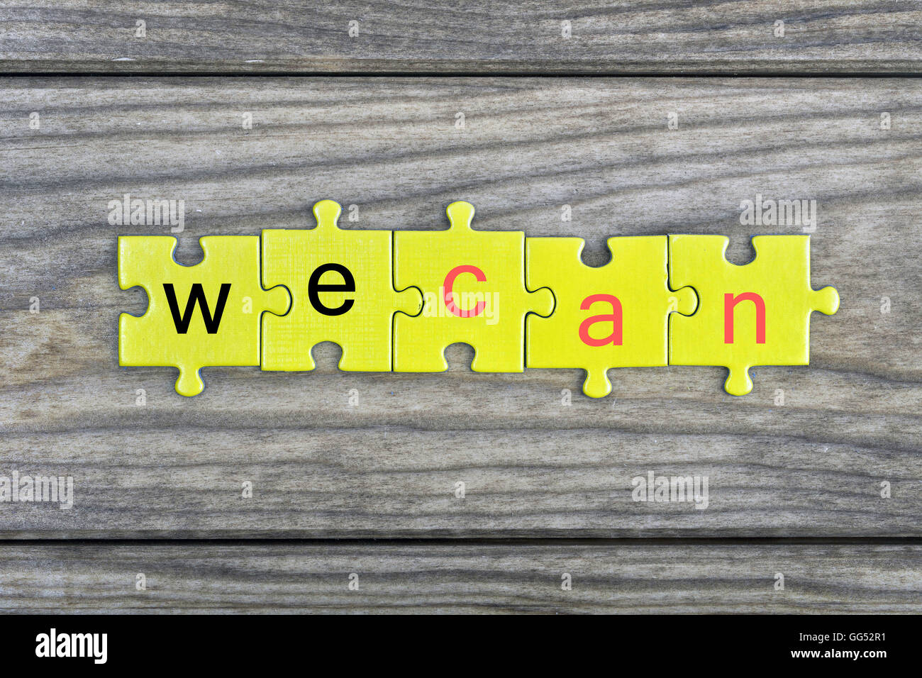 Puzzle pieces with word We Can Stock Photo - Alamy