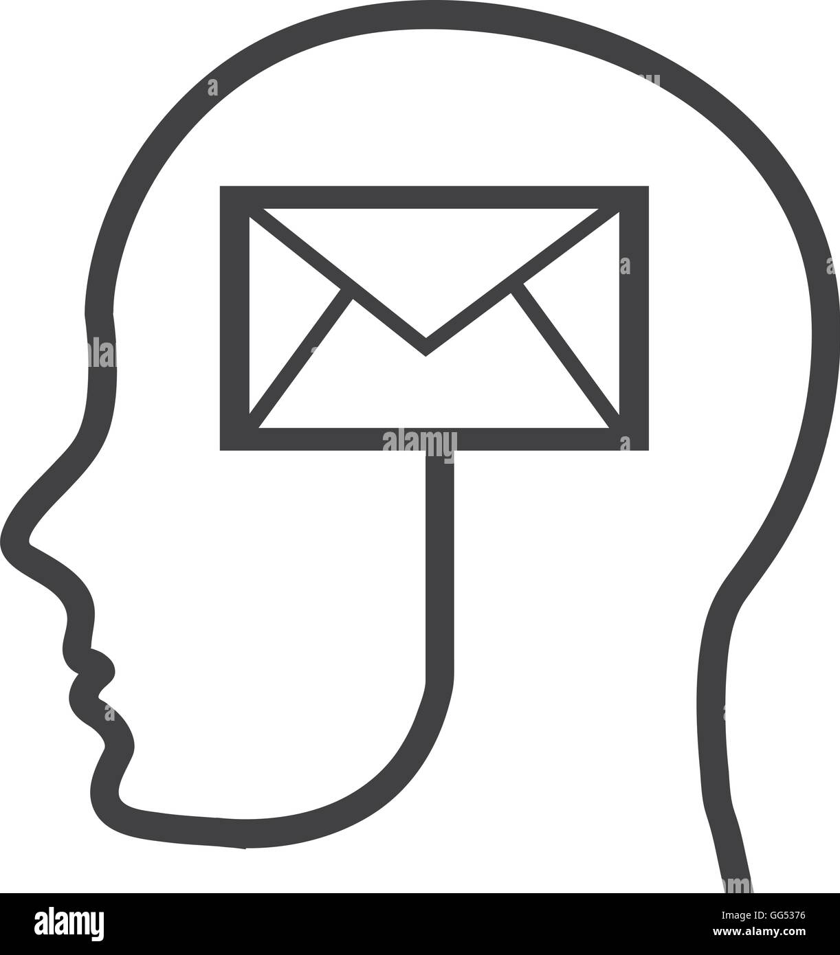 head human profile tech icon Stock Vector Image & Art - Alamy