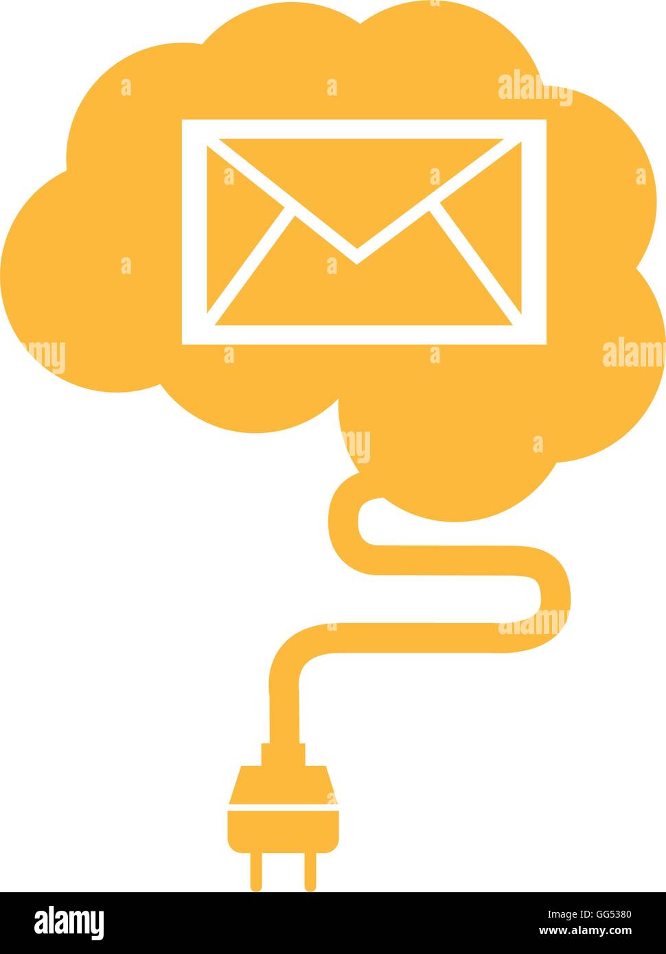 brain human wire cable plug icon Stock Vector Image & Art - Alamy