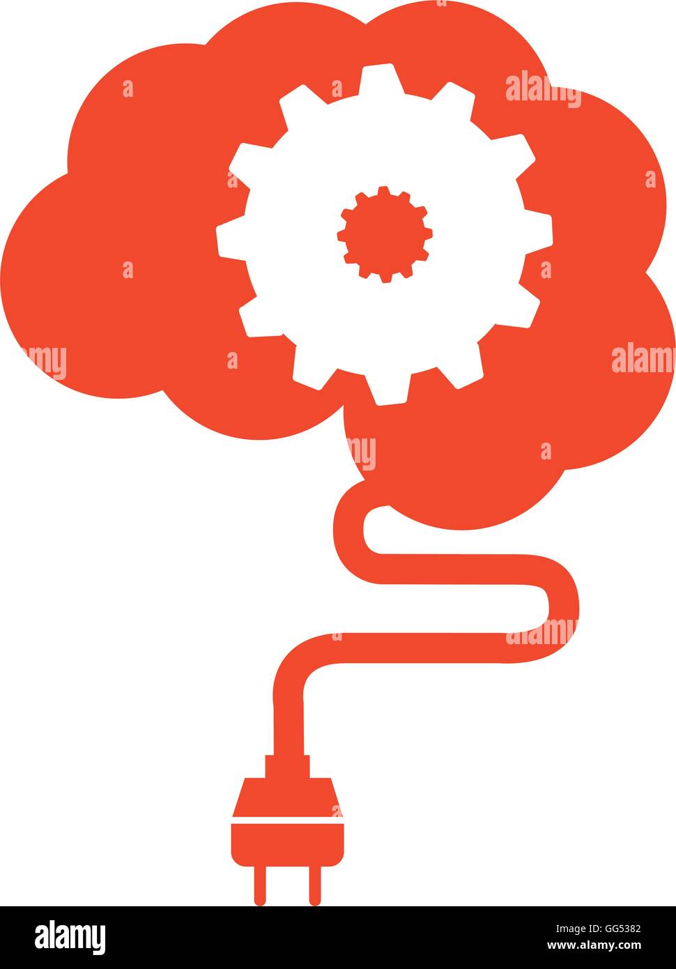 brain human wire cable plug icon Stock Vector Image & Art - Alamy