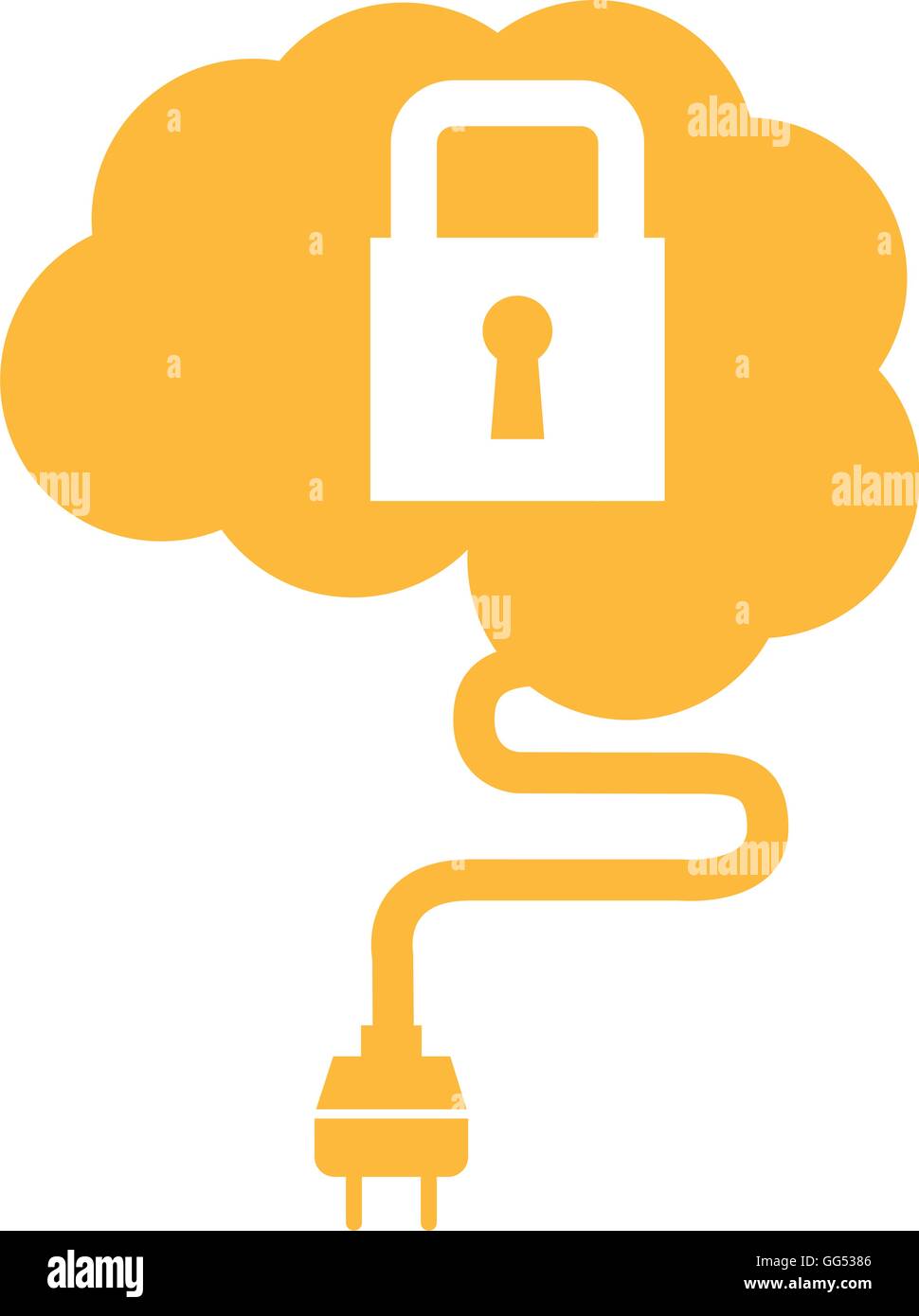 brain human wire cable plug icon Stock Vector Image & Art - Alamy