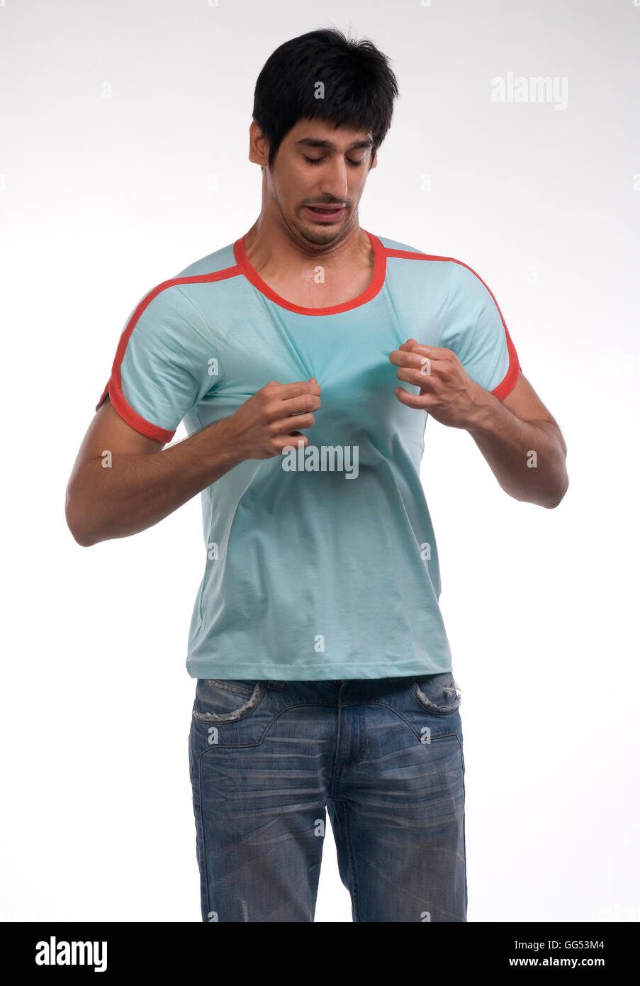 Man sweating Stock Photo - Alamy