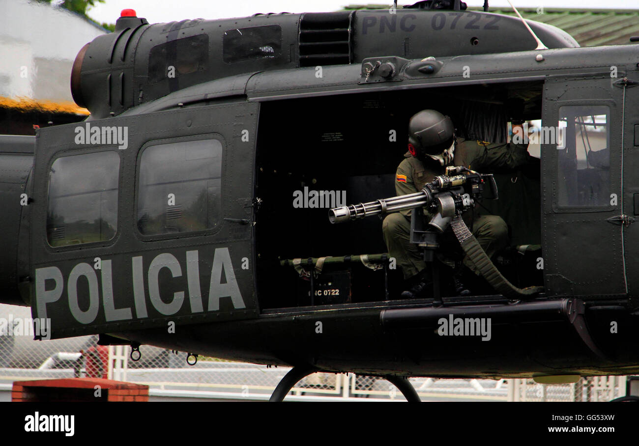 Colombian anti-drug police during operation of destroying cocaine ...