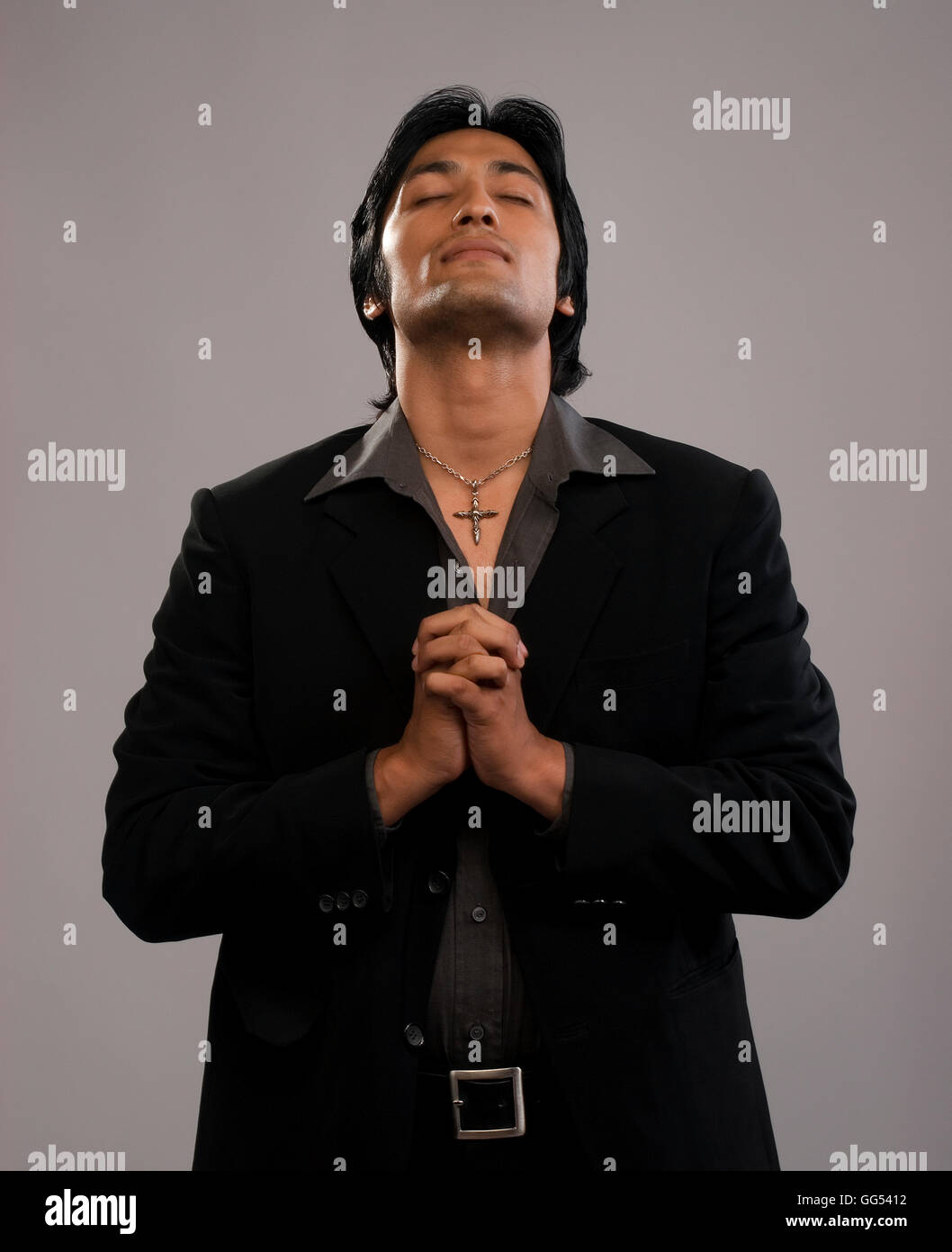 Asian man eyes shut portrait hi-res stock photography and images - Alamy