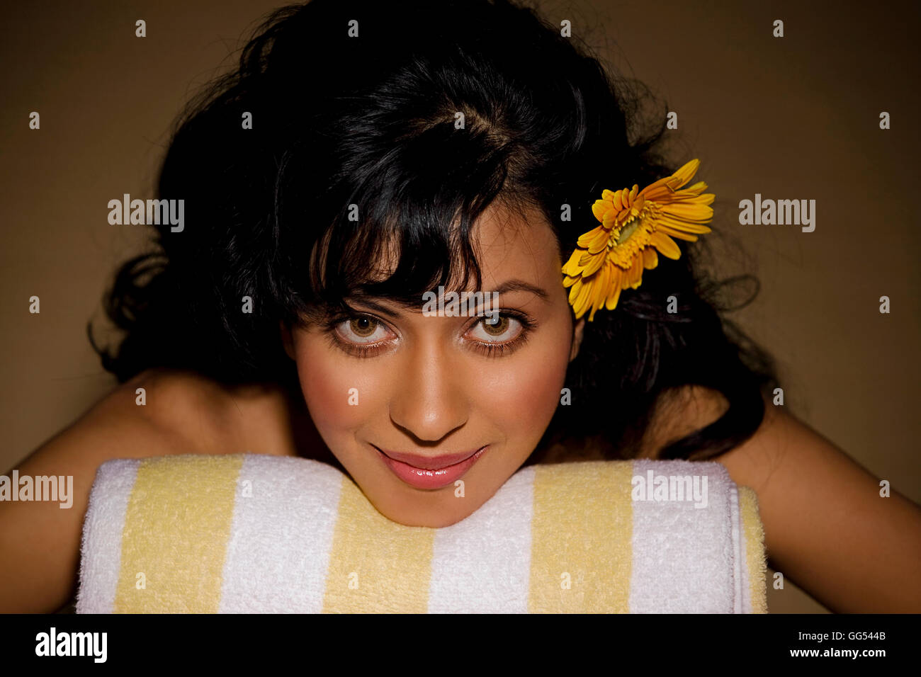 Woman relaxing at a spa Stock Photo - Alamy