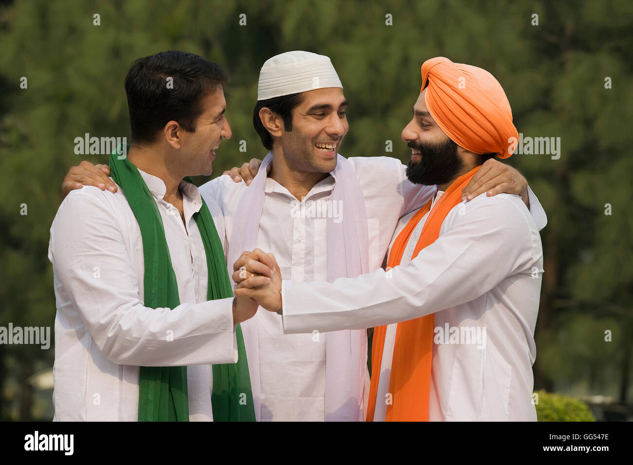 Men portraying unity Stock Photo - Alamy